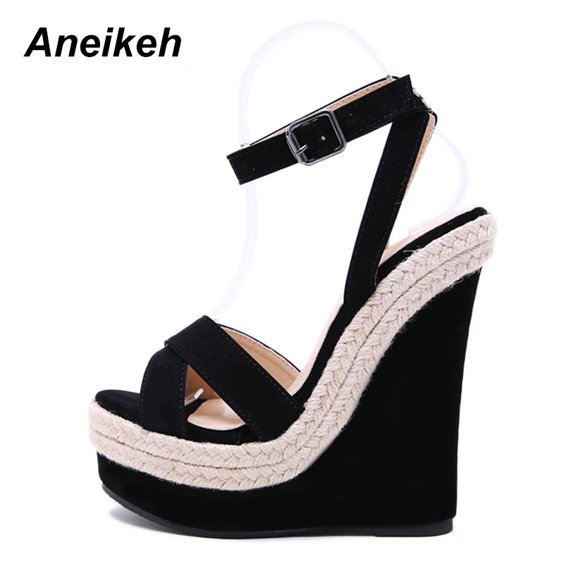 Aneikeh Flock Vrouwen Sandalen Schoenen Wiggen Hog... – Vicedeal