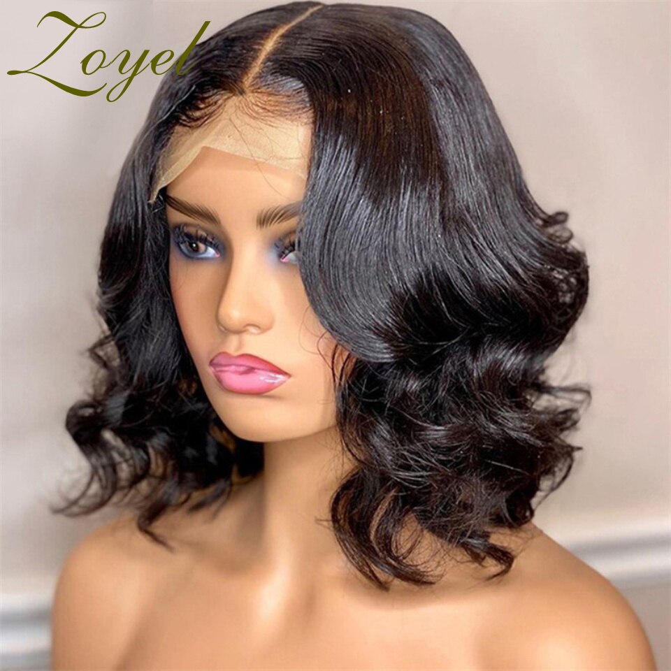 Zoyel Wavy Short Bob Wig synthetic Lace Front Wigs... – Grandado