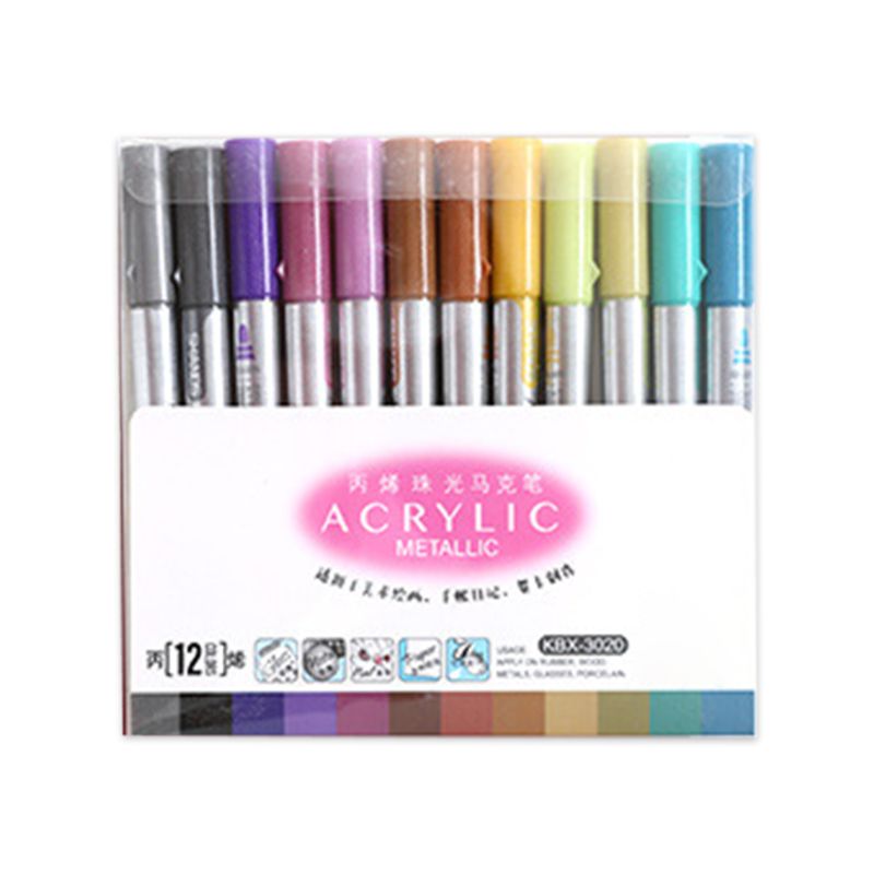 12 Colors Acrylic Paint Marker Pen for Ceramic Roc... – Vicedeal