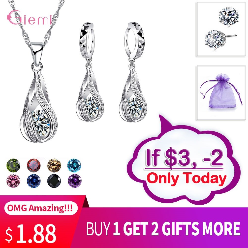 Sieraden Sets Echt 925 Sterling Silver Cubic Zirco... – Vicedeal