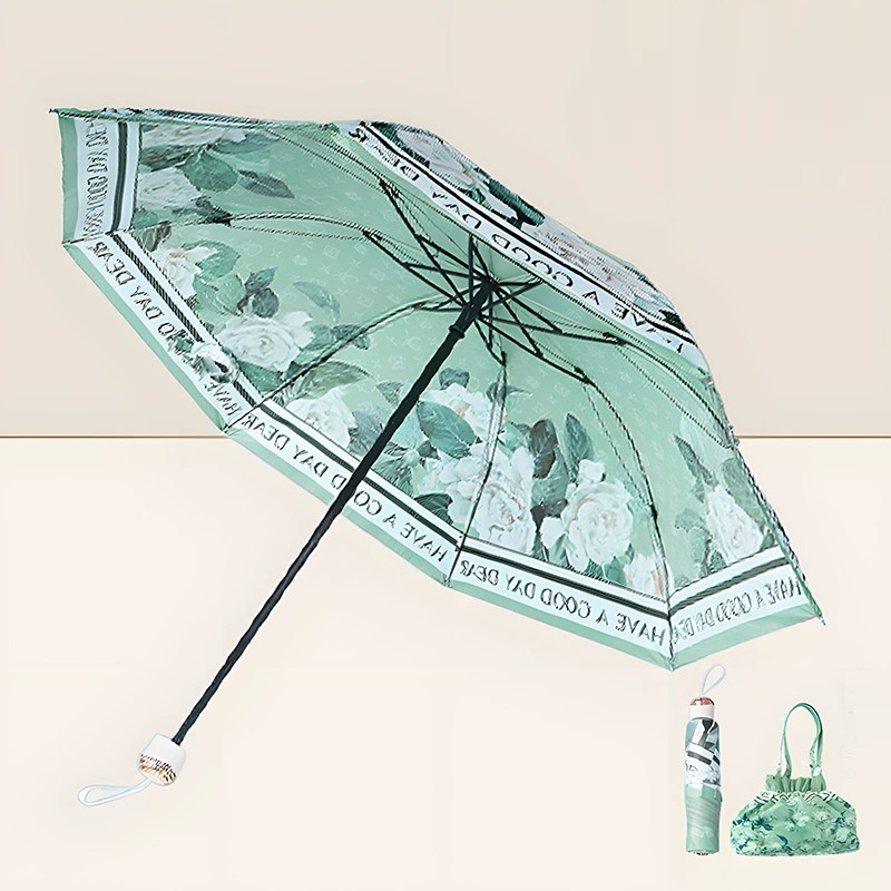 UPF50+ Folding Umbrella Double Layer Sun Rain Umbr... – Grandado