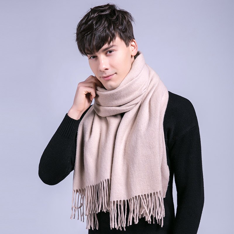 Man's Winter Wool Scarf Luxury Brand Thicken Solid... – Grandado