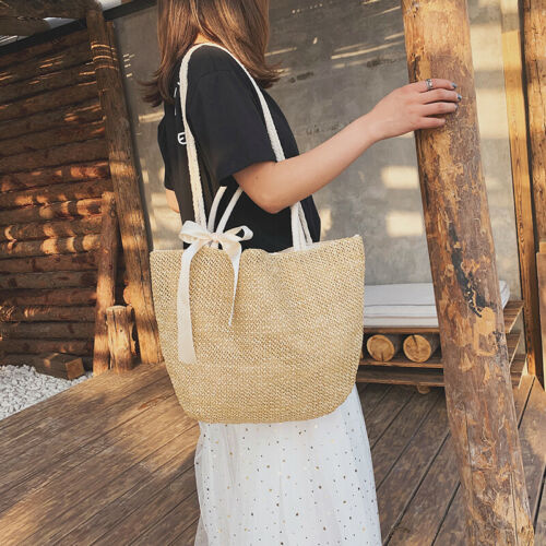 Women Rattan Straw Woven Bag Wicker Basket Tote Su... – Grandado