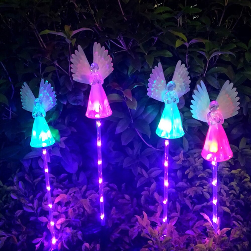 Solar Power LED Angel Shape RGB Colorful Night Lig... – Grandado