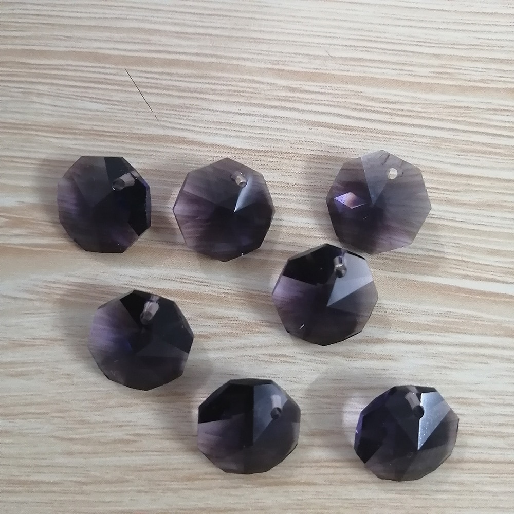 Camal 20pcs (One Hole) Violet 14mm Crystal Octagon... – Grandado