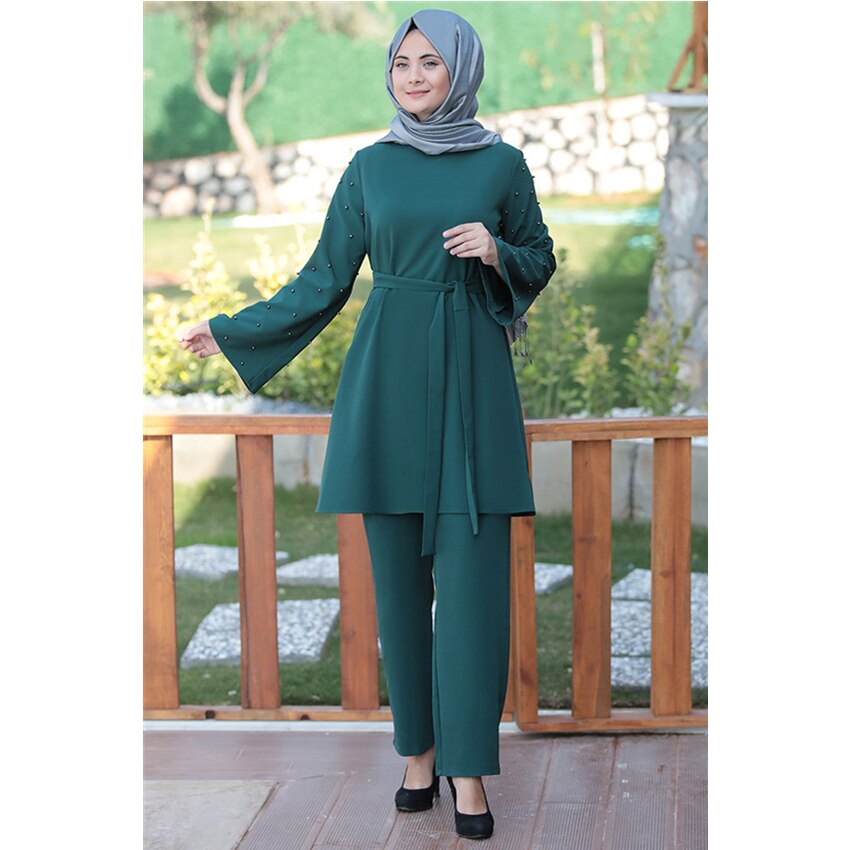 Muslim Sets Abaya Dubai Women Two Piece Set Top an... – Grandado