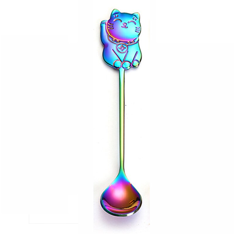 BalleenShiny Lucky Cat Coffee Stir Spoon Colorful ... – Grandado
