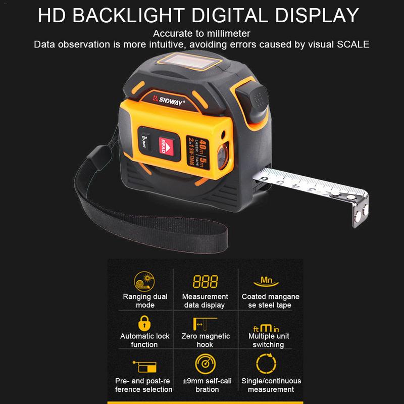 2 in 1 Tape Measurer 5M Measuring Instrument LCD D... – Grandado