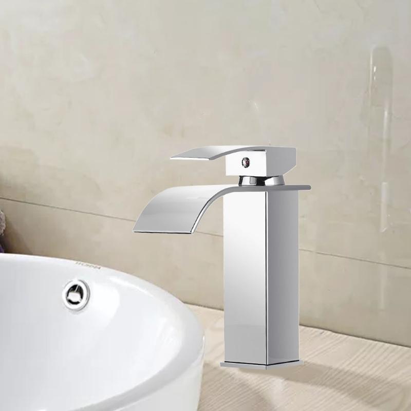 Waterfall Kitchen Bathroom Basin Sink Taps Faucet ... – Grandado
