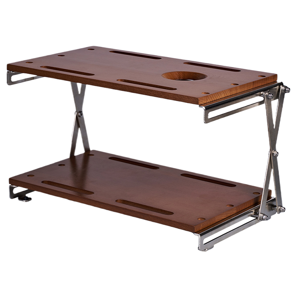 Double Layer Wooden Outdoor Camping Rack Multifunc... – Grandado