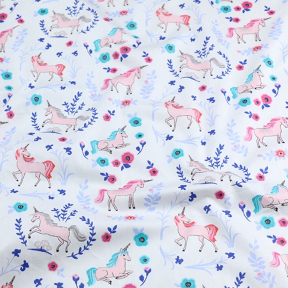 Printed Unicorn 100% Cotton Twill Fabric For Baby ... – Grandado