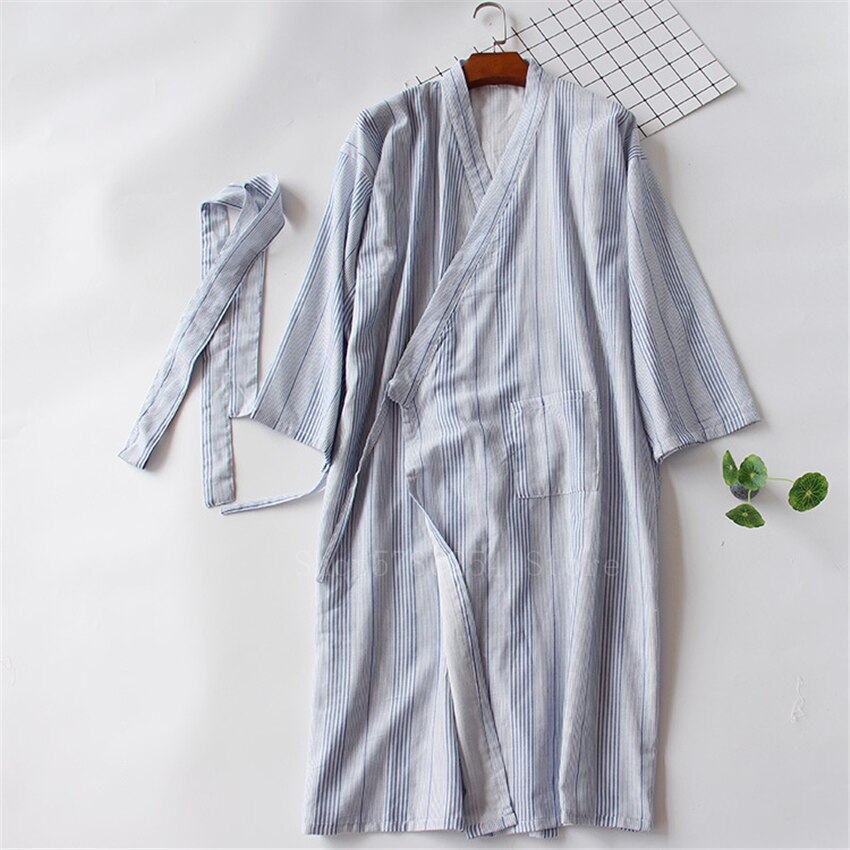 Couple Stripe Japanese Style Cotton Kimono Yukata ... – Grandado