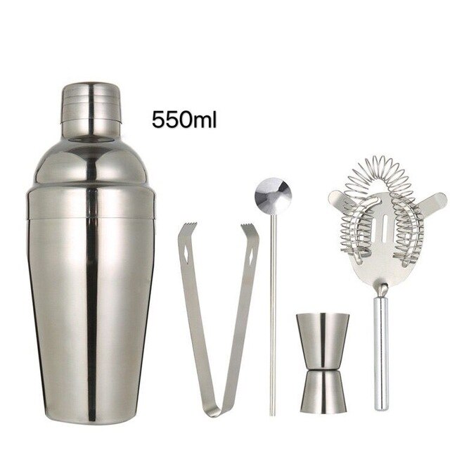 Stainless Steel Cocktail Shaker Bar Tools Set Bart... – Grandado