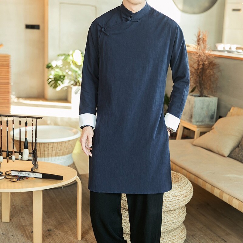 Men Chinese Traditional Cotton Linen Hanfu Shirts ... – Vicedeal