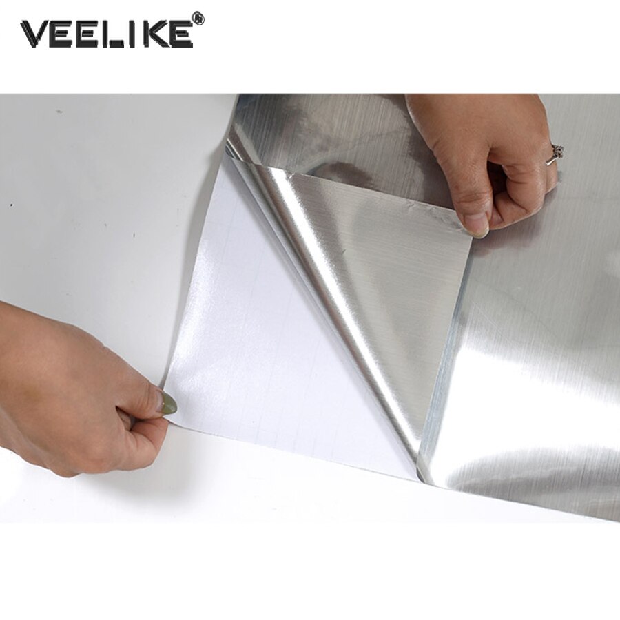 Brushed Silver Decorative Film PVC Vinyl Self adhe... – Grandado