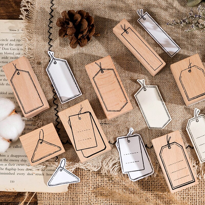 Retro Antique Tag Label Wood stamp DIY Craft woode... – Grandado