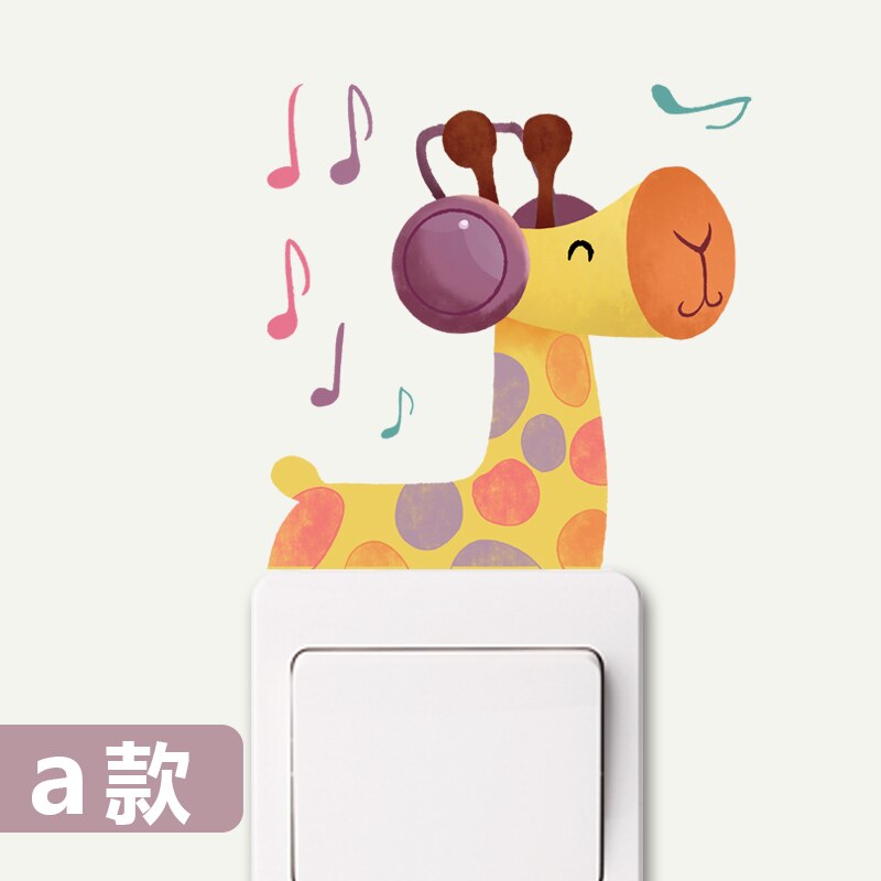 Leuke Cartoon Giraffe Animal Wall Sticker Schakela... – Vicedeal