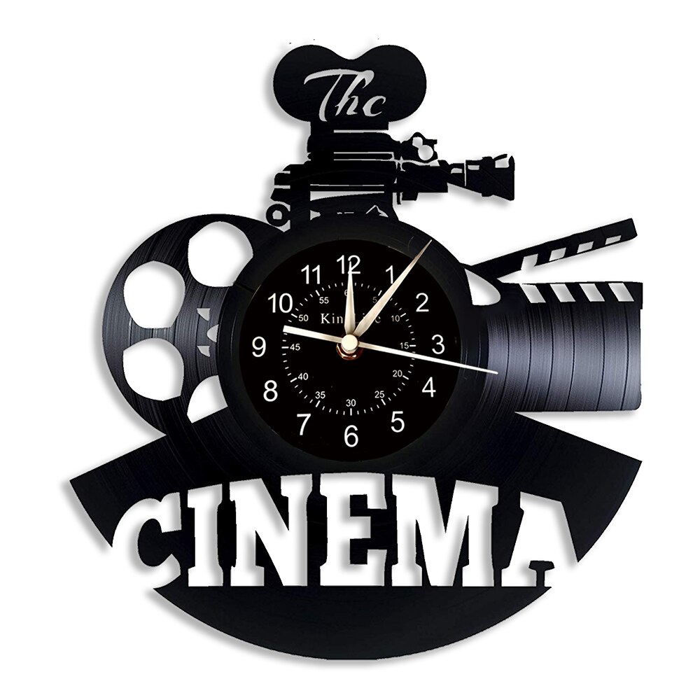 Home Theater Cinema Vinyl Record Wall Clock LED Li... – Grandado