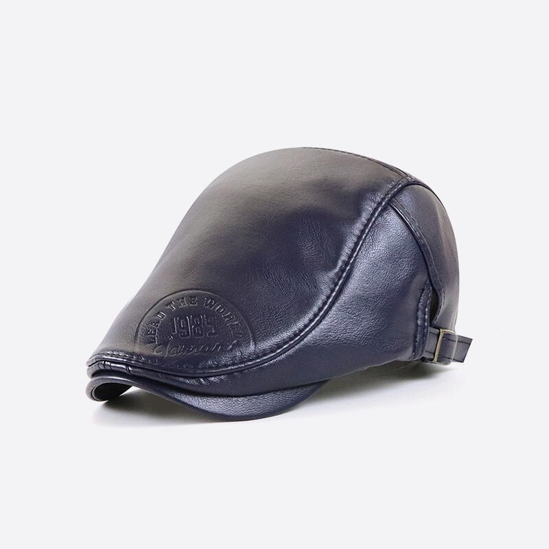 JAMONT PU Leather Newsboy Cap Winter Berets Male W... – Grandado
