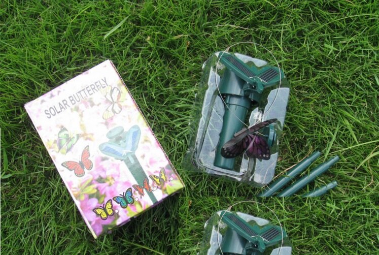 Solar Energy and Dry Battery Artificial Flying Butterfly Beautiful ...