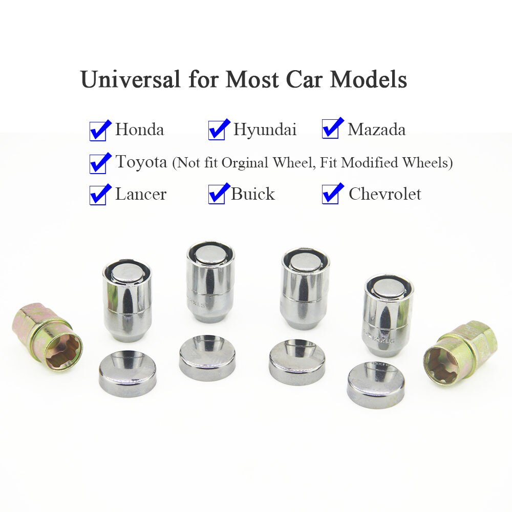 Universal M12x1.5 Wheel Lock Lug Nuts 4 x Anti The... – Vicedeal