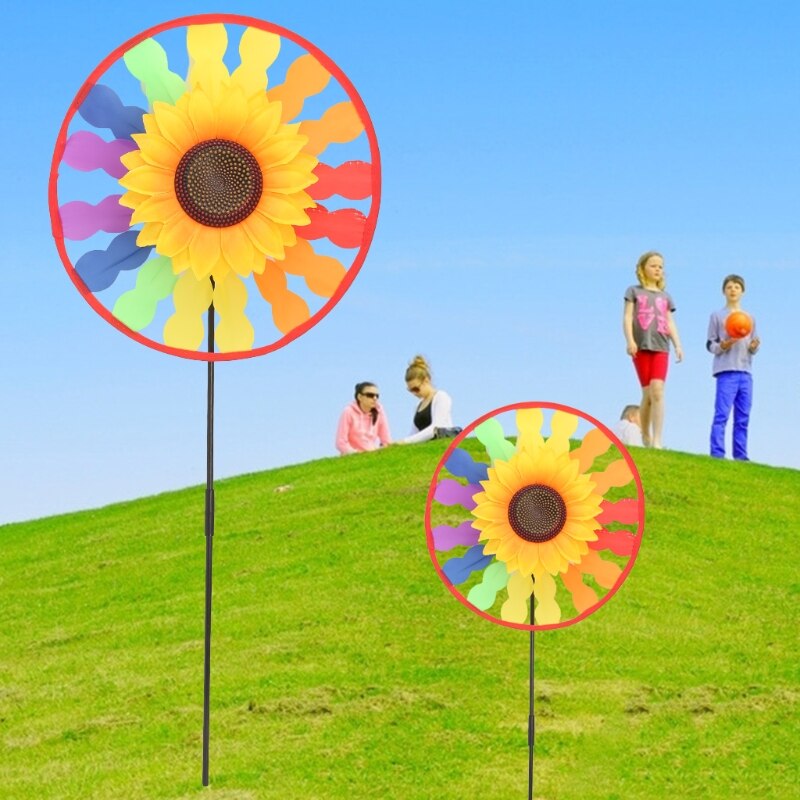 Colorful Style Sunflower Windmill Whirligig Wind S... – Grandado