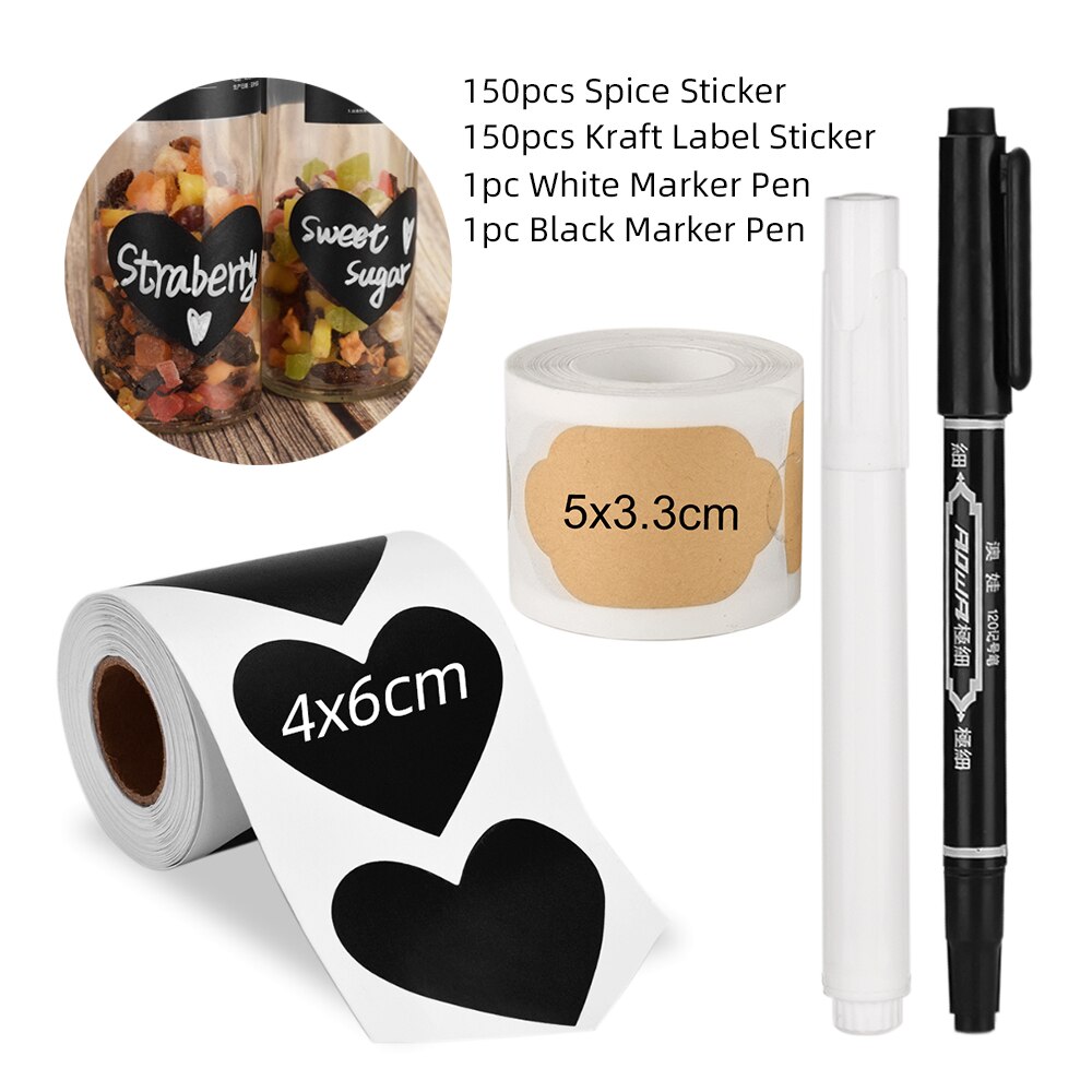 300pcs Spice Sticker Kitchen Labels Stickers Kraft... – Grandado