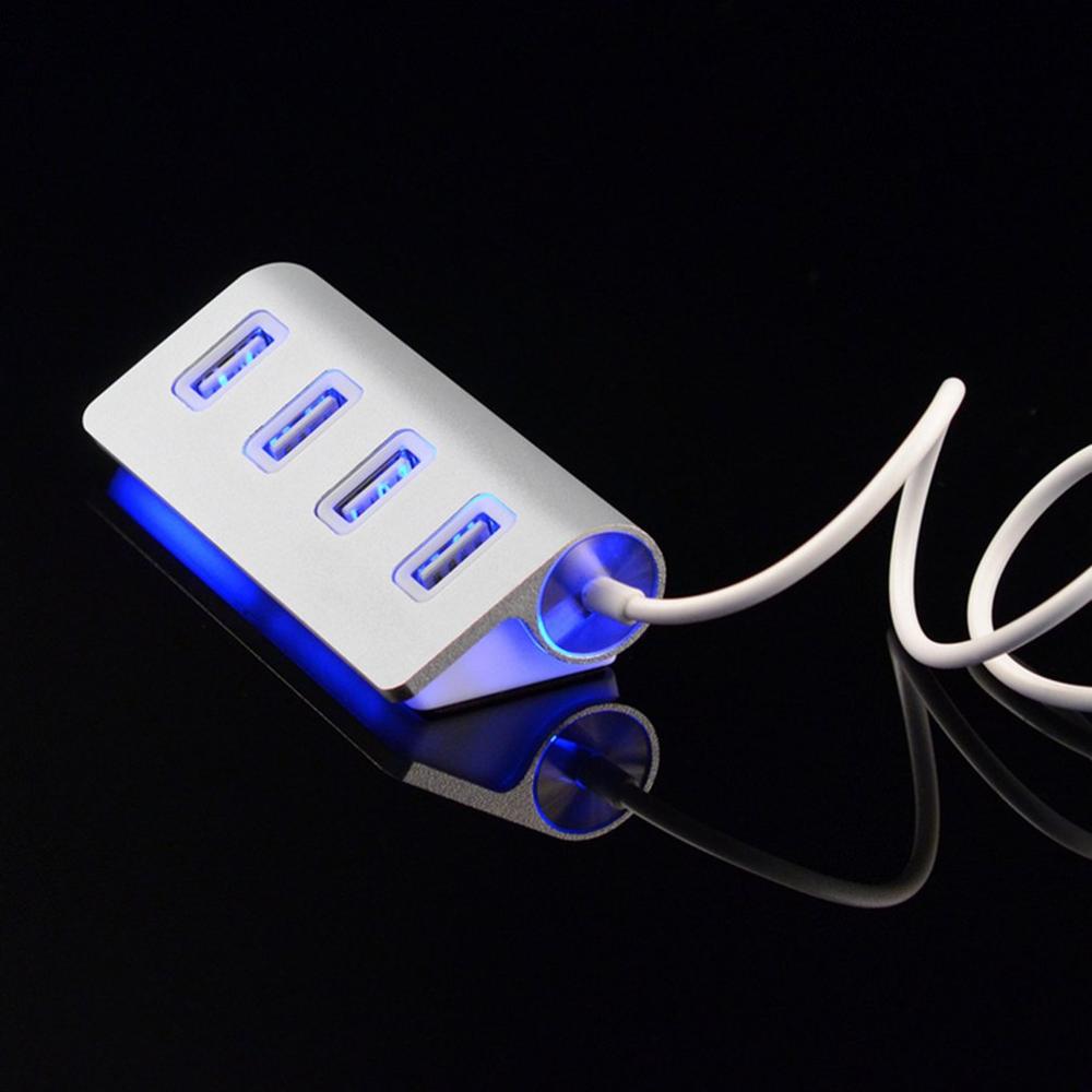 High Speed Mini 4 Port Blau LED Licht USB Hub Spli... – Vicedeal