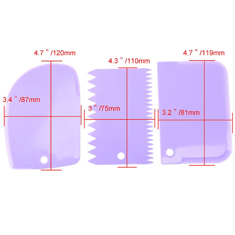 3PCS Silicone Cake Scrapers Smoother Dough Cutter ... – Grandado