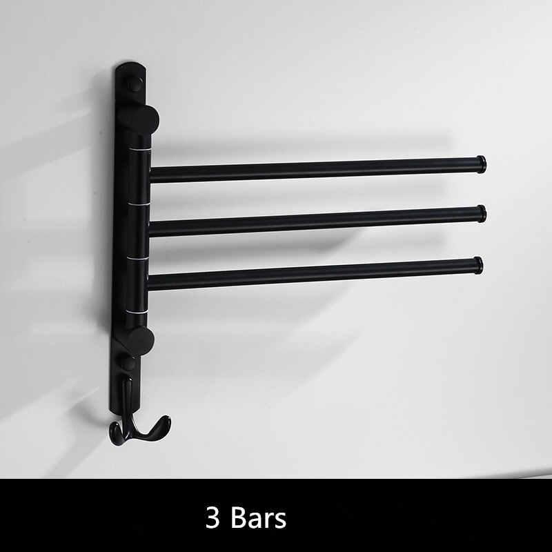 Tuqiu -kääntyvät pyyhetangot musta pyyhkeen ripust... – Grandado