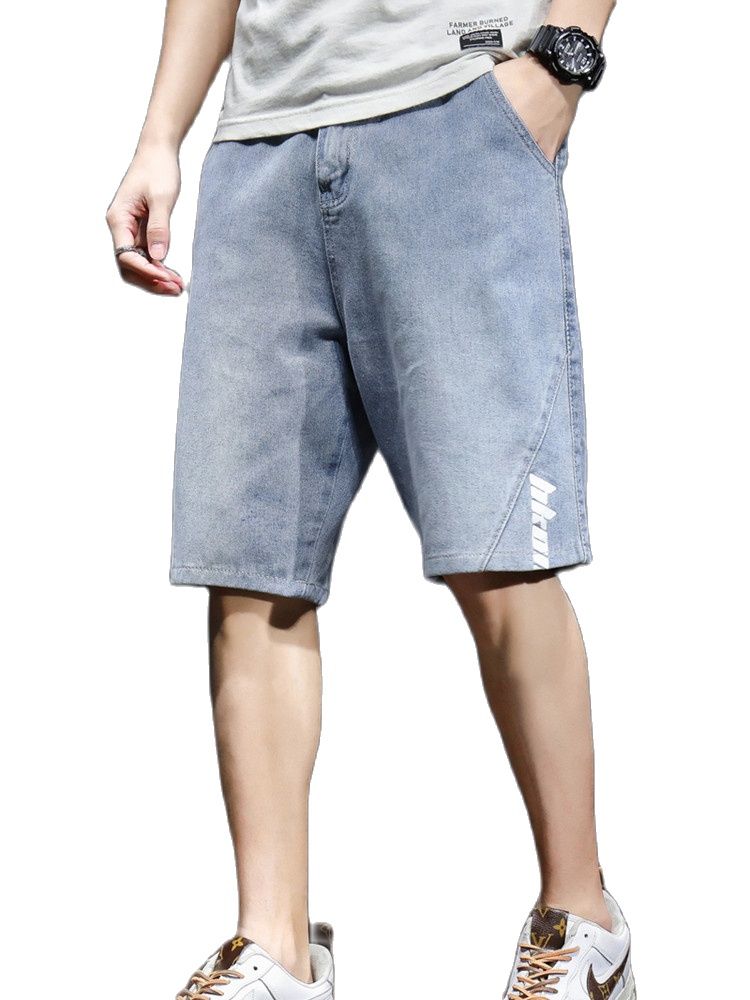 Zomer Mannen Denim Shorts Gewassen Retro Fun Graff... – Vicedeal