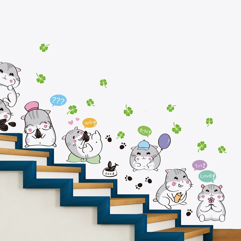 Cartoon Hamsters Animals Wall Stickers DIY Flower ... – Grandado