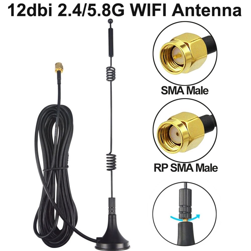 12dbi WIFI Antenne 2,4G/5,8G Dual Band Pole antenn... – Grandado