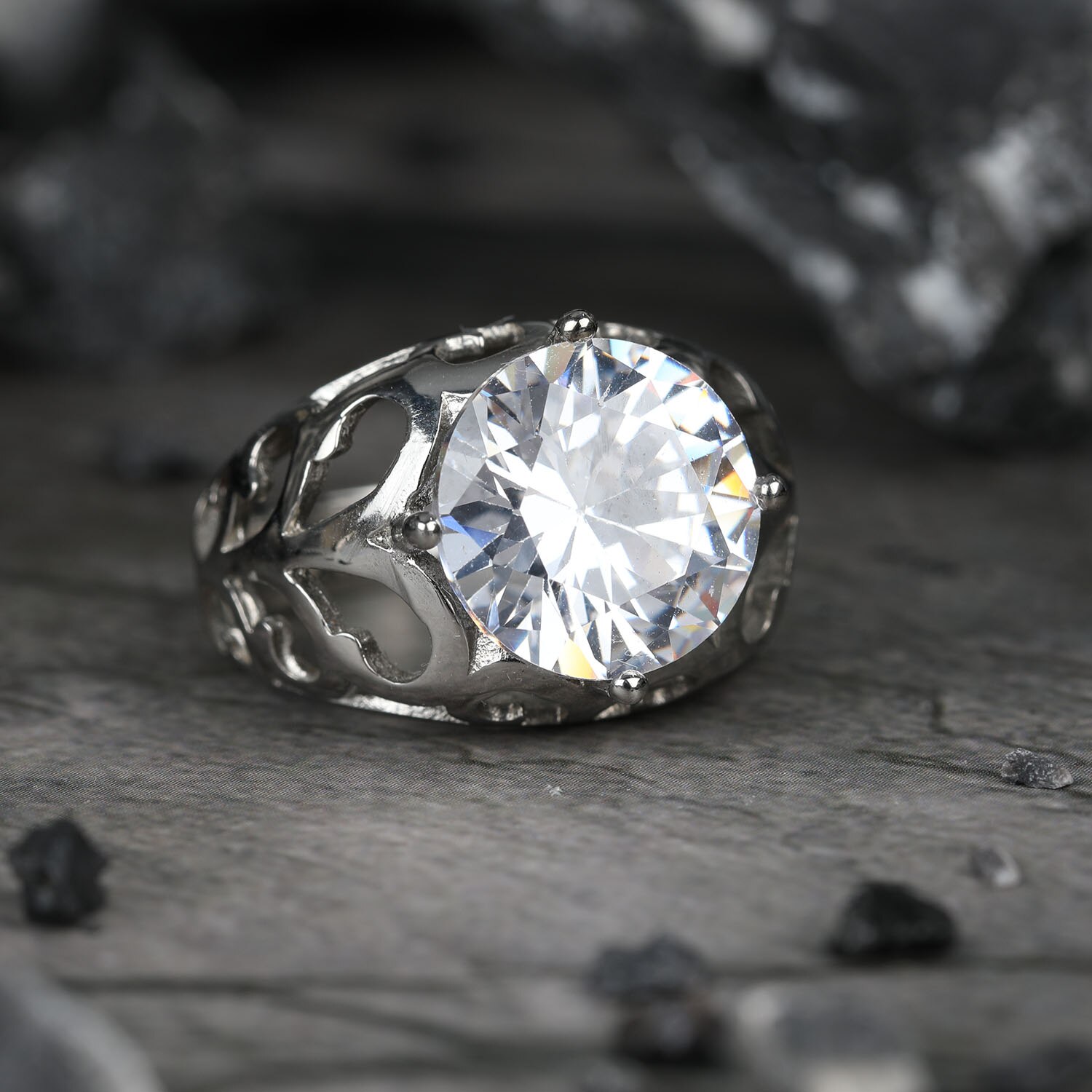 Newest 2022 Stainless Steel 5A Cubic Zirconia Enga... – Grandado