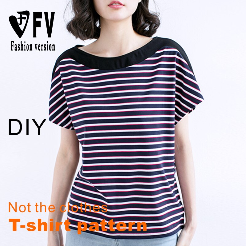 Sewing drawings women's knitted T-shirt small shir... – Grandado