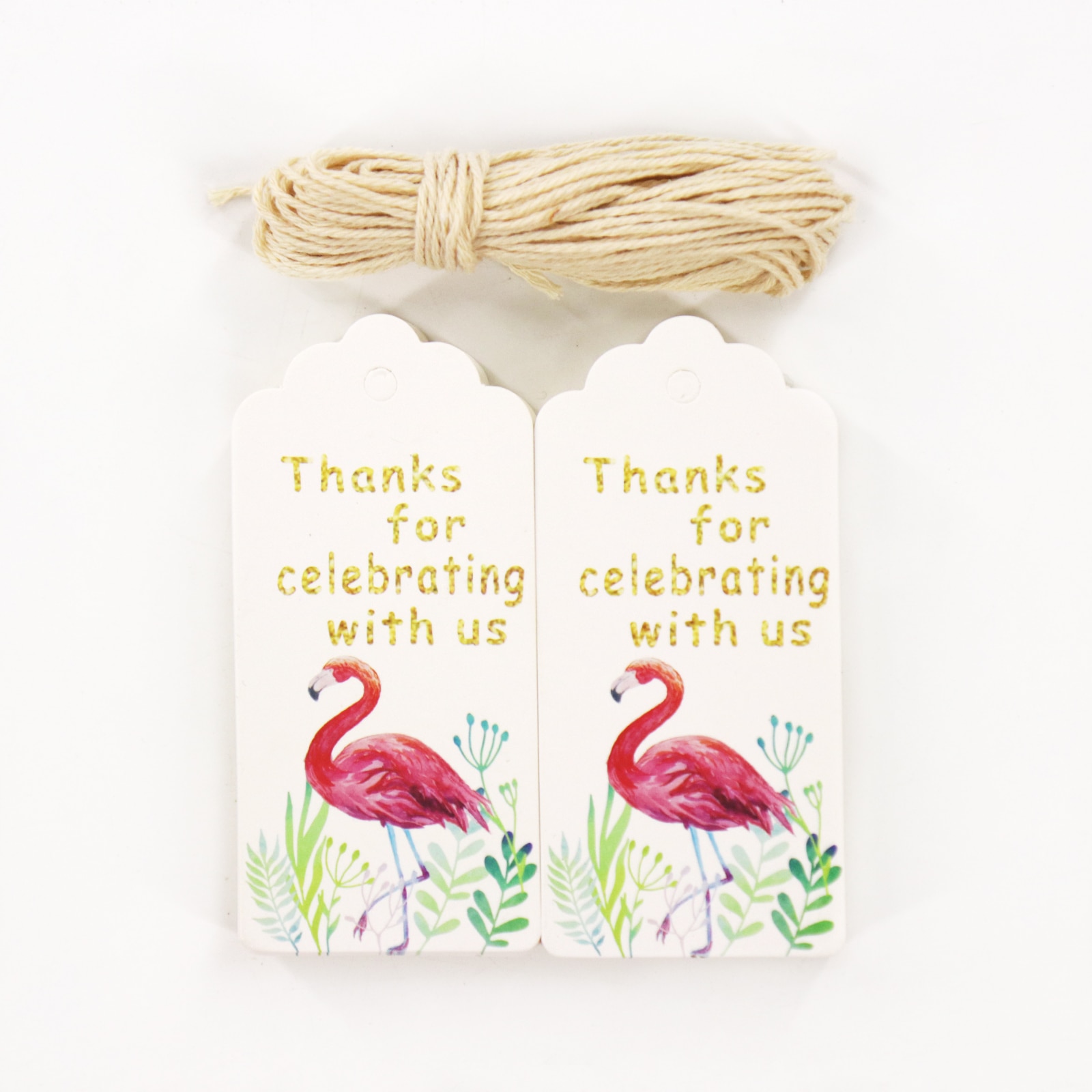 50pcs Flamingo Paper Tags Thank White Paperboard T... – Grandado