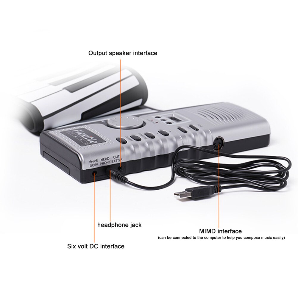 61 Keys Roll Up Soft Keyboard Electronic Piano Sil... – Vicedeal