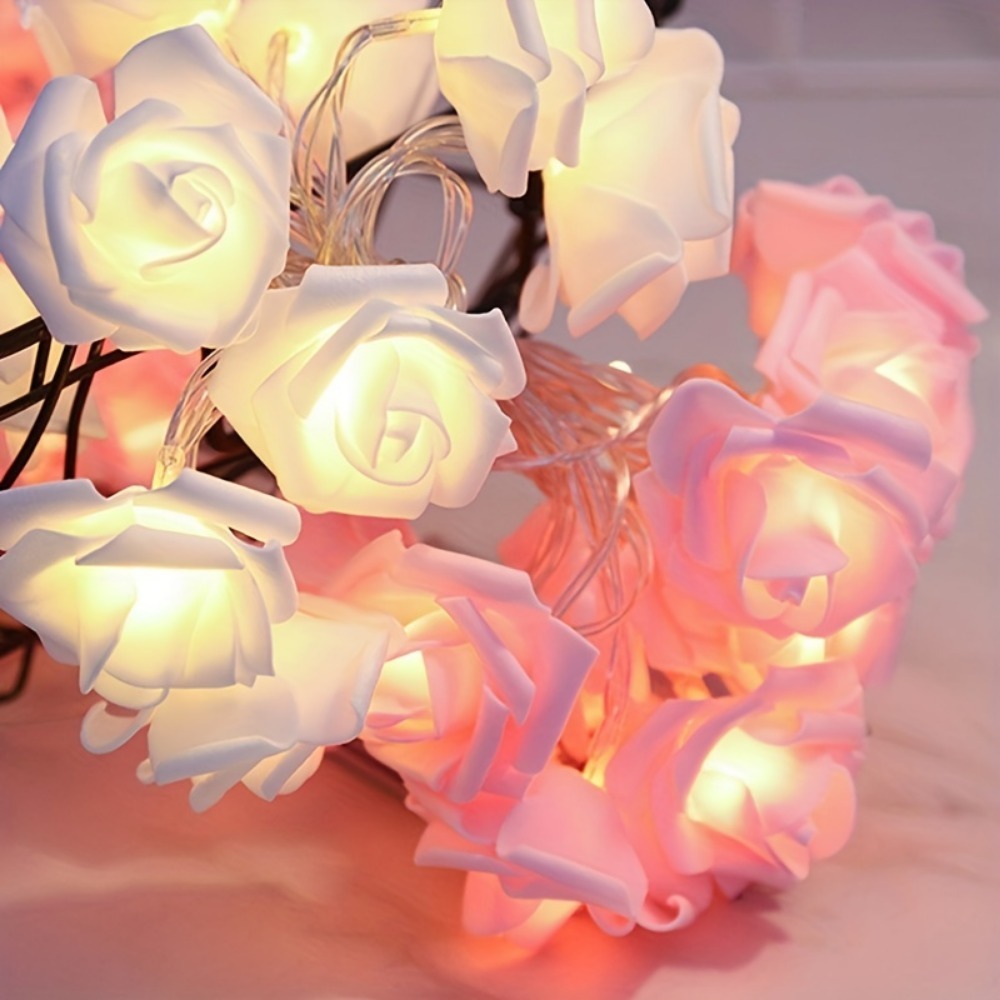 1pc 2M 10Lights LED White and Pink Rose String Lig... – Vicedeal