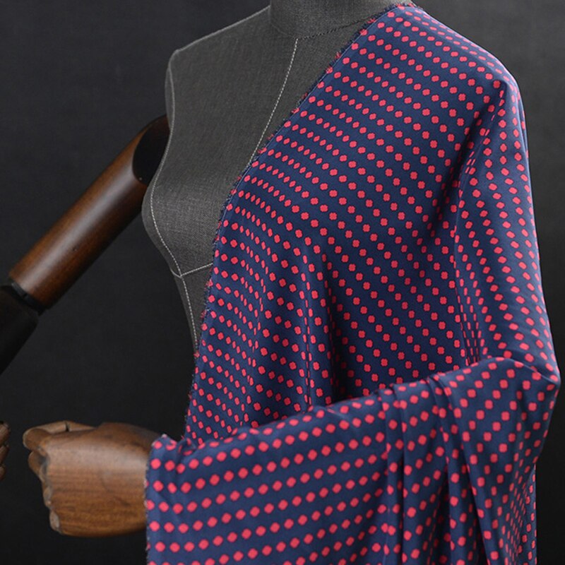 100Cm * 114Cm Polka Dot Zijde Bedrukte Stof Natuur... – Grandado