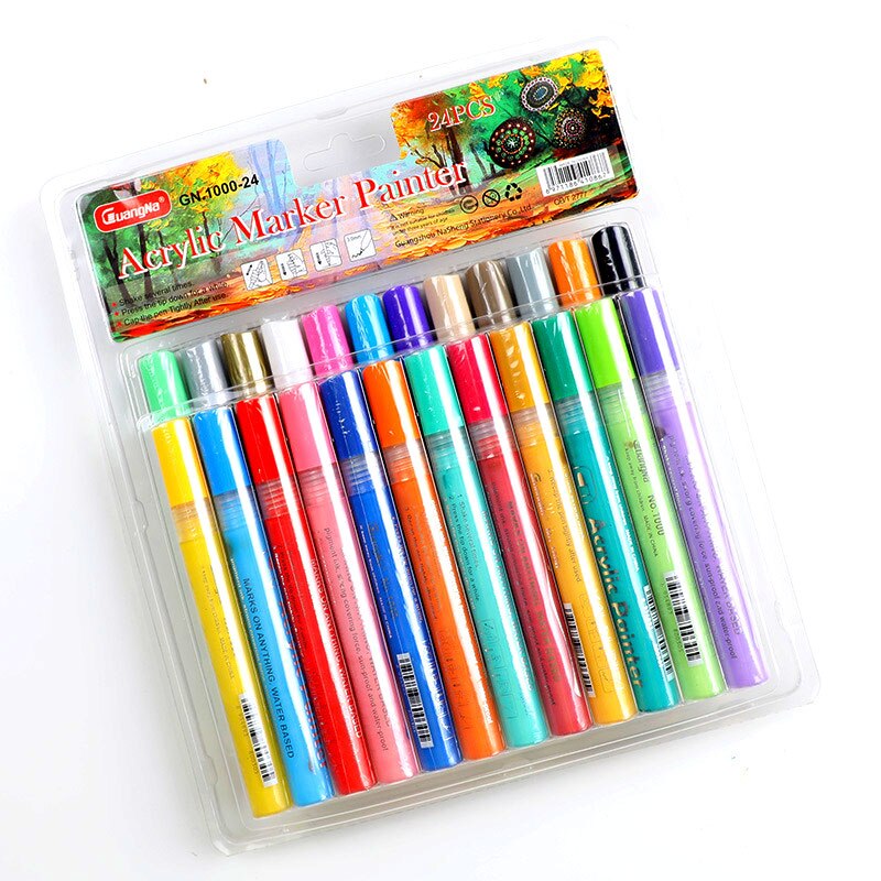 24 color acrylic marker set body painting ceramic ... – Grandado