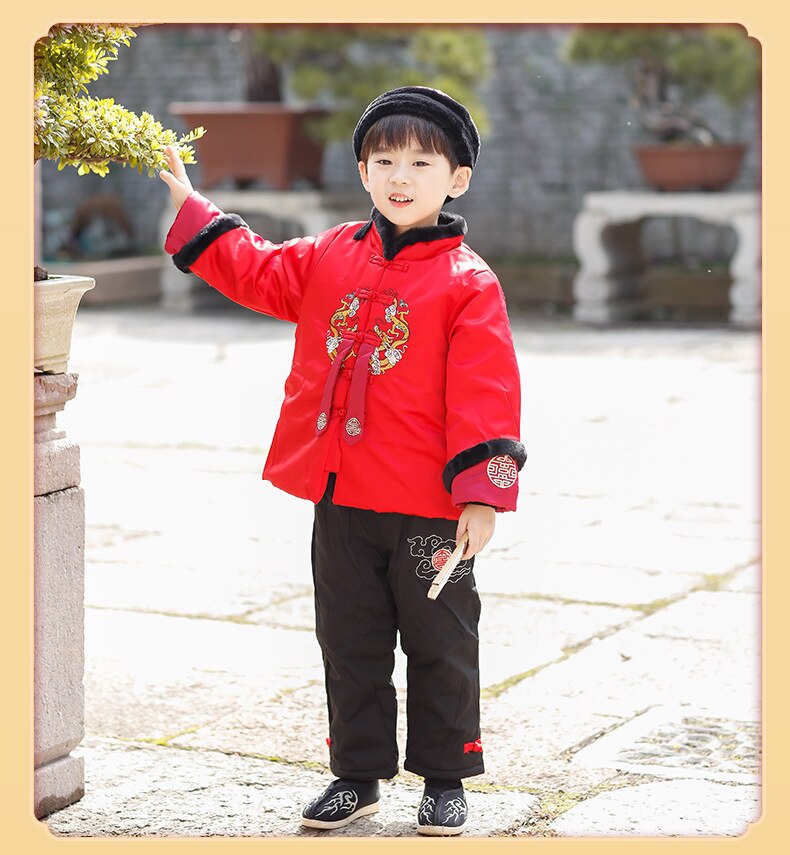 Kids Boy Year Tang Suit Chinese Style Dragon Embro... – Vicedeal