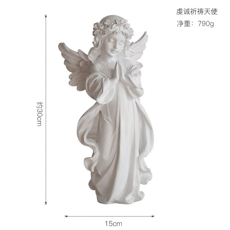 Praying Angel Decor Tabletop Decor Thinking Angels... – Grandado
