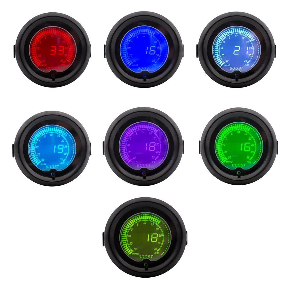 2" 52mm Boost gauge EVO LCD 7 Colors Digital ... – Grandado