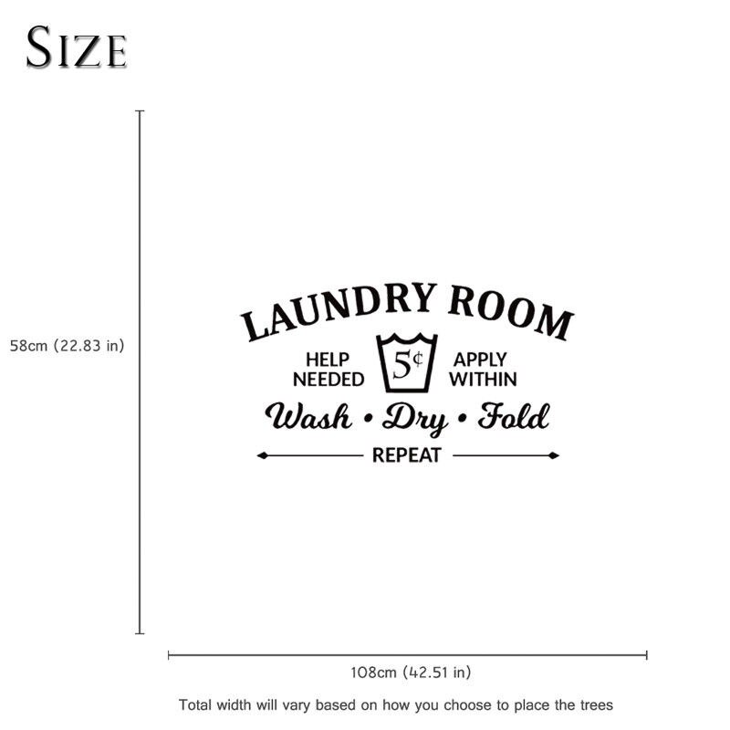 -Laundry Room Rules Wash Dry Fold Vinyl Wall Stick... – Grandado