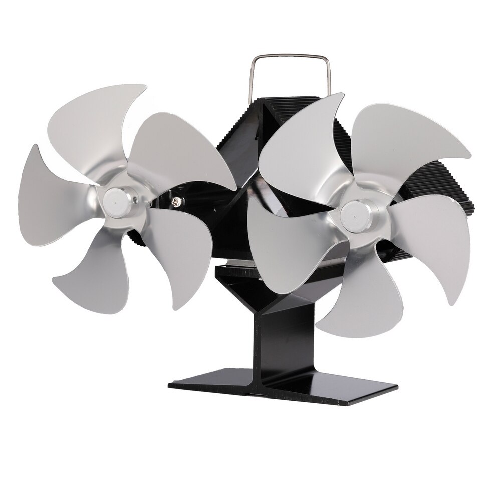 Fireplace Fan Double-head 10 Blades Heat Powered S... – Vicedeal