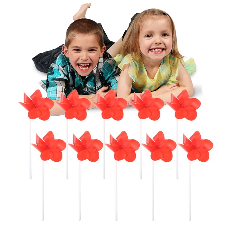10 Pcs Six-leaf Solid Color Small Windmill Decorat... – Grandado