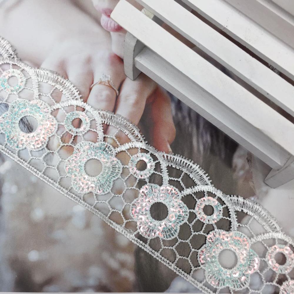 White Ivory Wedding Lace Fabric Bridal Lace Appliq... – Grandado