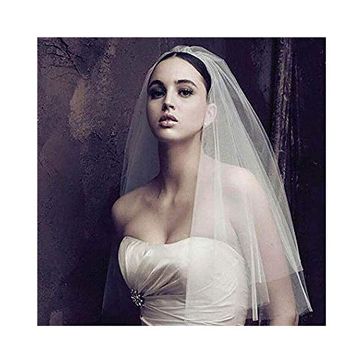 Bridal Veils Kapel Lengte Tule Sluier Met Kam Brui... – Grandado