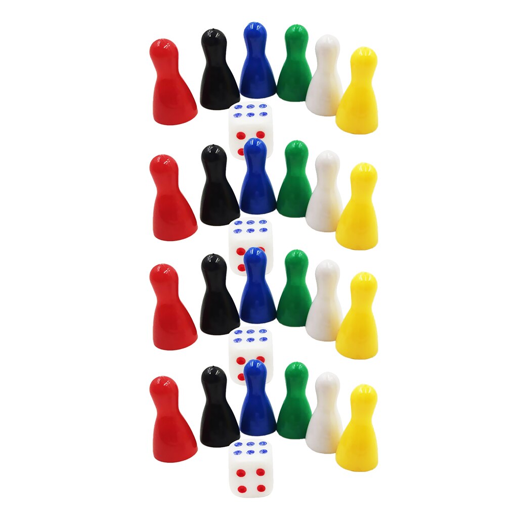 24 Pieces Chessman Chess Pieces & 4 Dice Board Gam... – Vicedeal