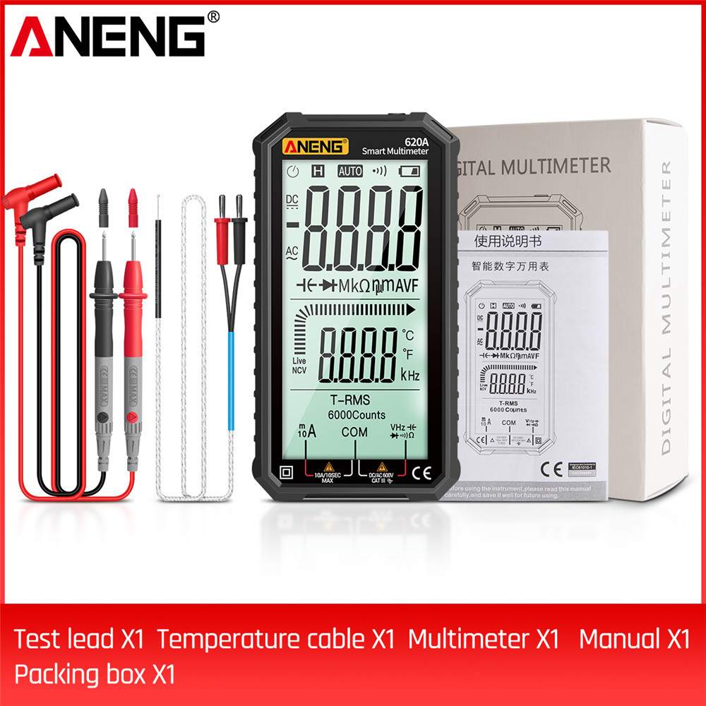 Aneng 620A Digitale Smart Multimeter Transistor Te... – Grandado